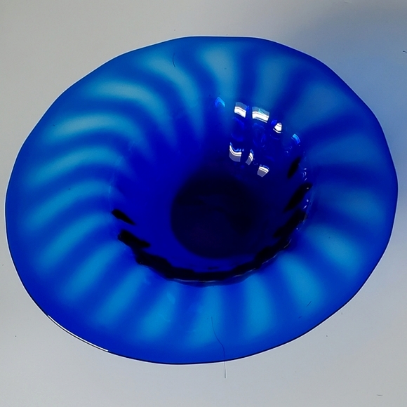 BLENKO | Art | Rare 25 Blenko Cobalt Blue Handcrafted Optic Art Glass ...